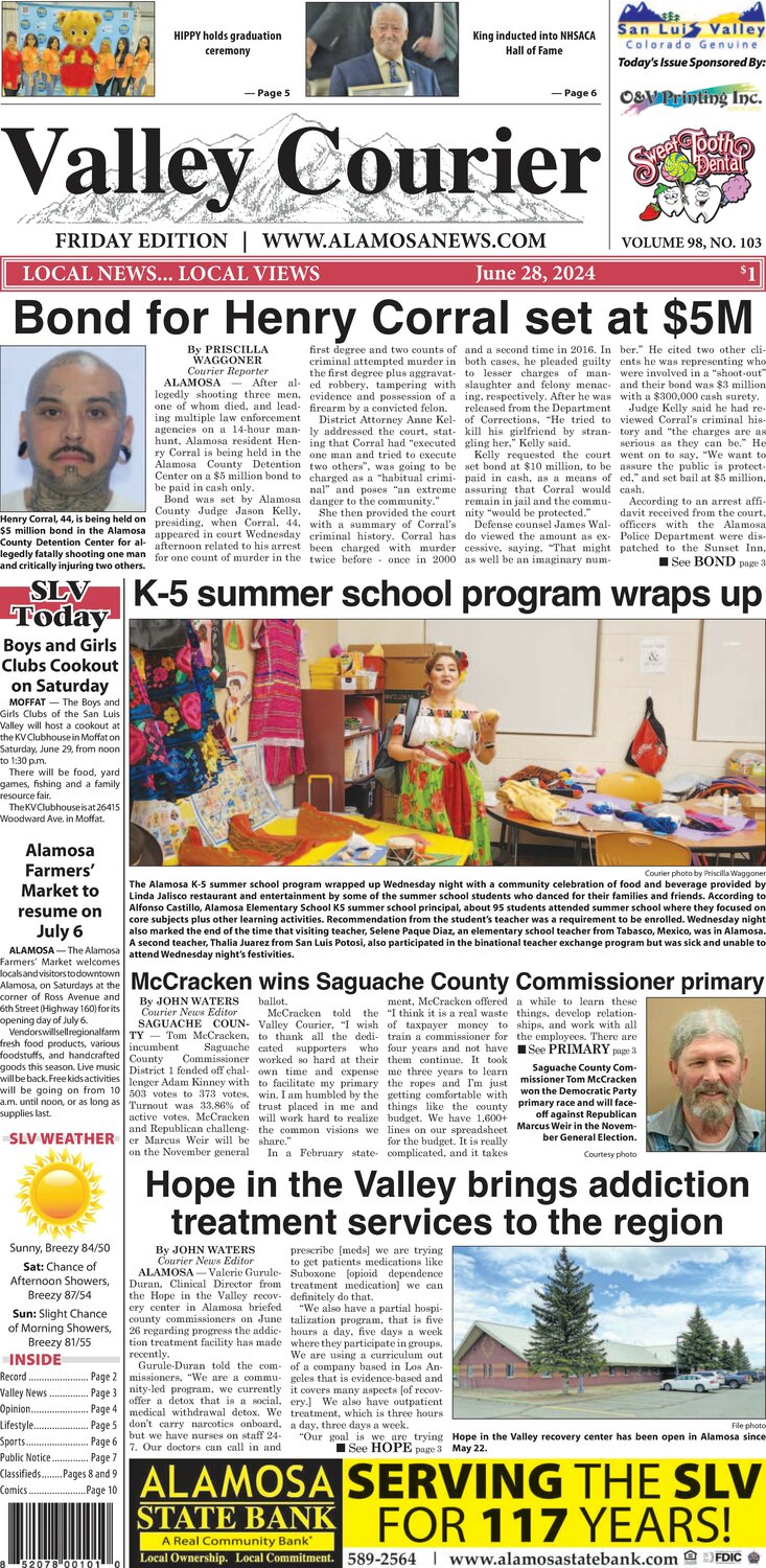 Valley Courier - Friday, June 28, 2024 - The Alamosa News