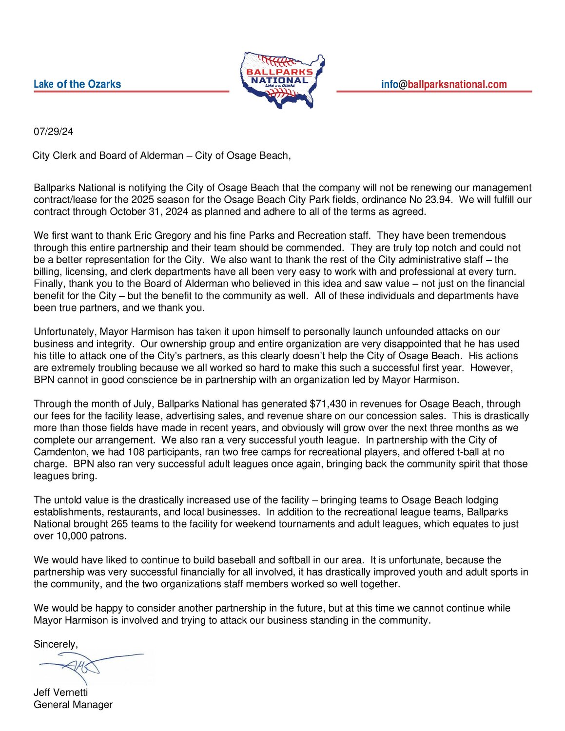Osage Beach, Ballparks National hope to resurrect City Park agreement ...